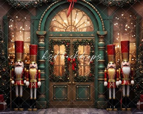 Nutcracker Christmas Storefront Backdrop For Photography Christmas
