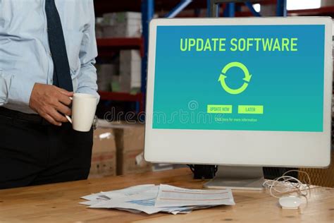 Software Update On Computer For Modish Version Of Device Software Stock