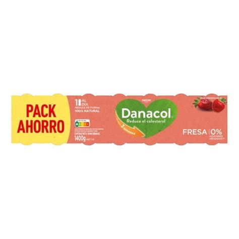 Leche fermentada líquida de fresa sin azúcar añadido Danone Danacol