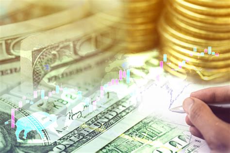 미국 달러 지폐와 동전 주식 세계의 낙관적인 시장의 이중 노출 과학에 대한 스톡 사진 및 기타 이미지 과학 그래프 금융 Istock