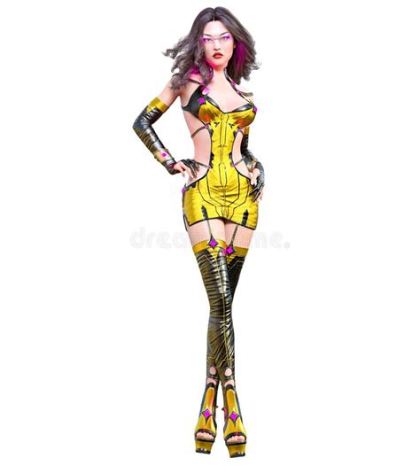 3d Japanese Assassin Warrior Amazon Woman Render Stock Illustration