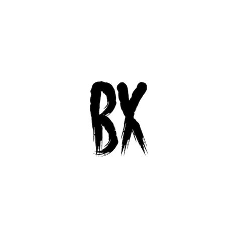 Bx 모노그램 로고 디자인 글자 텍스트 이름 기호 모노크롬 로고 타입 알파 문자 간단한 로고 프리미엄 벡터