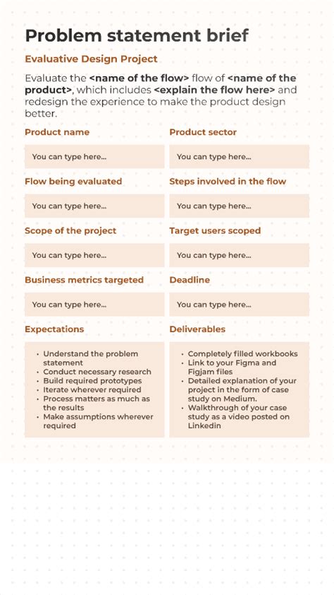 Problem Statement Brief Evaluative Design Project Figma