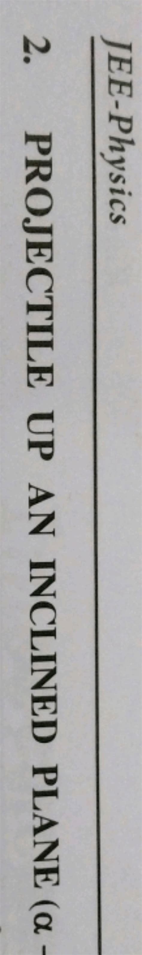 Jee Physics2 Projectile Up An Inclined Plane α− Filo