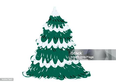 손으로 그린 오일 브러시 스트로크 크리스마스 트리는 Png 또는 투명한 배경에 격리된 별이 있습니다 새해 생일 및 고급 카드를위한 그래픽 리소스 12월에 대한 스톡 벡터