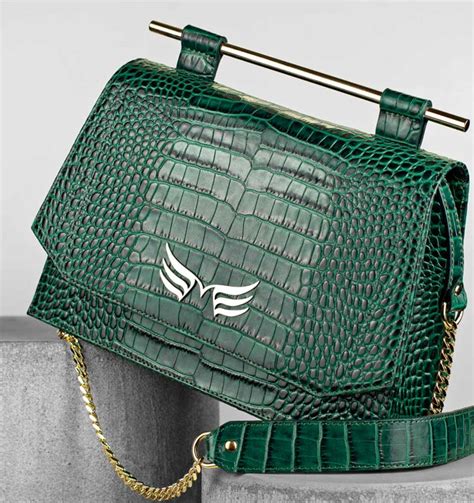 Geanta Dama Imprimeu Croco Verde