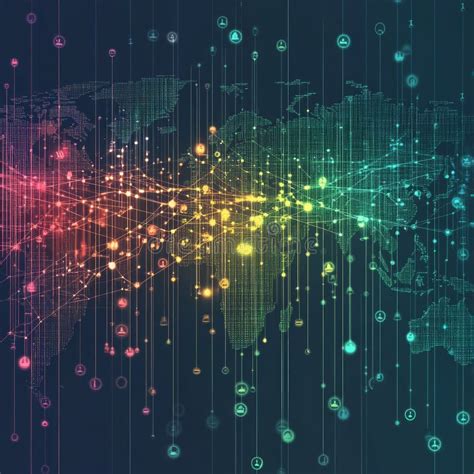 Global Network Connectivity Concept With Digital Data Streams On World Map Stock Image Image