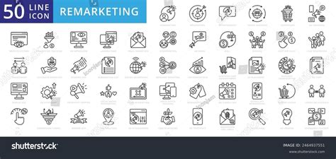 Remarking Icon Set Retargeting Advertisement Audience Stock Vector Royalty Free 2464937551