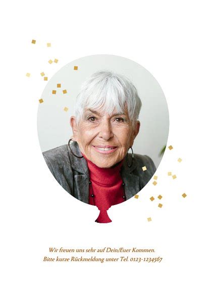 Foto Einladungskarte 80 Geburtstag Konfetti Send A Smile