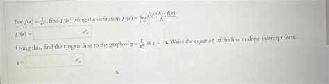 solved for f x 1x2 ﻿find f x ﻿using the definition