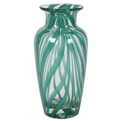 Emerald Glass Vase Green And White Barker And Stonehouse