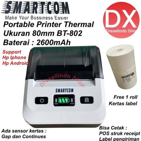 Portable Thermal Printer 80mm SMARTCOM BT 802 USB BLUETOOTH Lazada