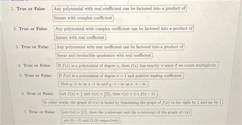 Solved Any Polynomial With Real Coefficient Can Be Factored