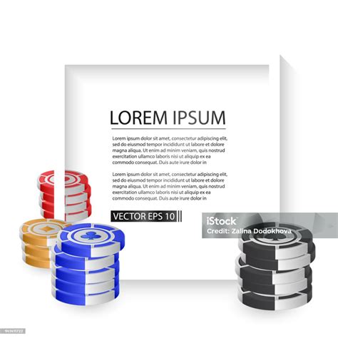 3 차원 포커 칩 카지노 개념에 대 한 텍스트 프레임 흰색 배경에 고립 벡터 Eps 10 날기에 대한 스톡 벡터 아트 및 기타 이미지 날기 도박 룰렛 Istock