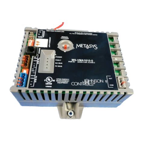 Johnson Controls Metasys Vma1610 Controller Installation Instructions