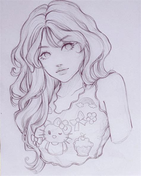 Andreia On Instagram Hi Art Sketch Pencilart Doodle Girl
