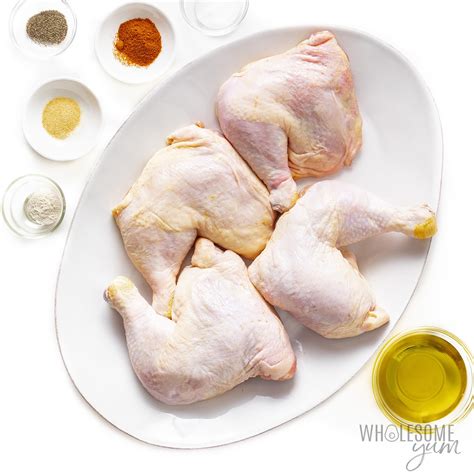 Baked Chicken Leg Quarters Crispy Juicy And Easy Wholesome Yum