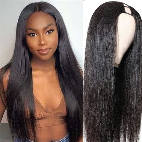 Amazon LEOSA Long Straight V Part Wig For Black Women Brazilian