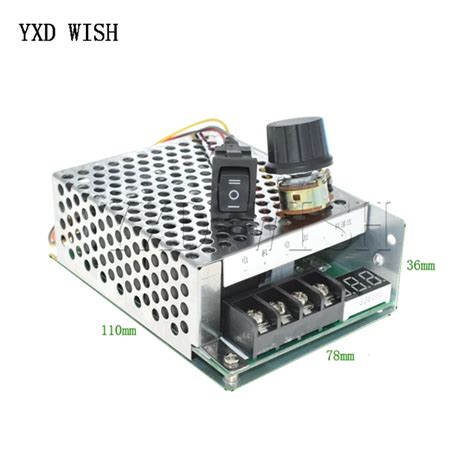 Állítható Dc 10 55V 60A Motorsebesség Vezérlő Pwm 12V 24V 36V