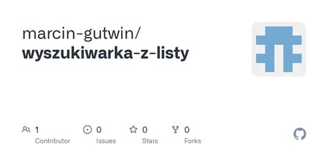 Github Marcin Gutwin Wyszukiwarka Z Listy
