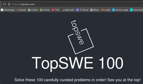 Mohammad Ibraheem Qureshi On Linkedin Just Finished This Sheet Topswe100 Leetcode Grind Is