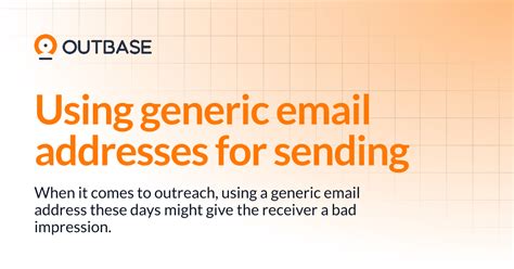 using generic email addresses for sending outbase