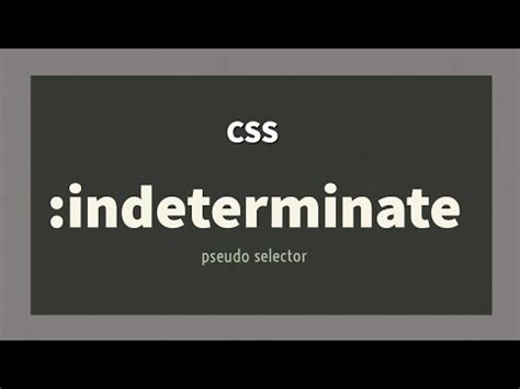 CSS :indeterminate Pseudo Selector Explained ! - YouTube