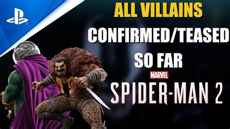 Marvels Spiderman 2 Villains Confirmedteased So Far Mysterio