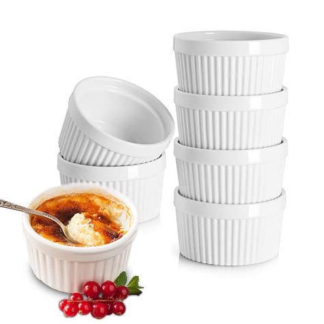 6 5cm White Porcelain Ramekins 85ml Baking Cups For Souffle Porcelain