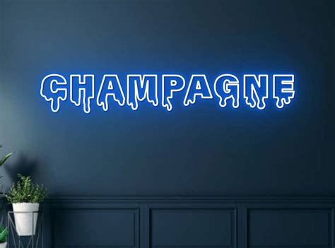 Glowneon Champagne Neon Sign Champagne Bar Wall Led Lights Decor