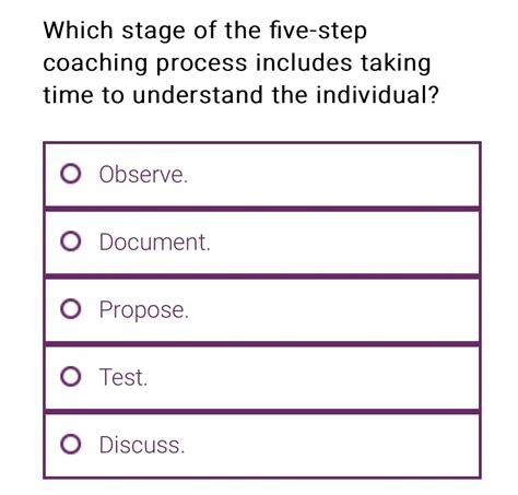 Answered Which Stage Of The Five Step Coaching Bartleby