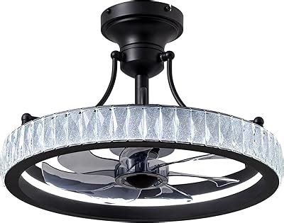 CROSSIO 20 Inch Crystal Chandelier Gold Ceiling Fan With Light