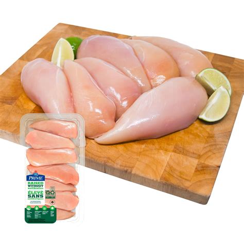 Prime Fresh Chicken Boneless Skinless Chicken Breast Raised Without
