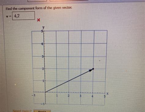 Solved Find The Component Form Of The Given Vector V 42 1