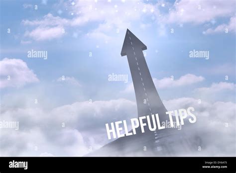 Helpful Tips Against Road Turning Into Arrow Stock Photo Alamy