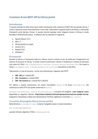 Creazione Di Una REST API In Liferay PDF