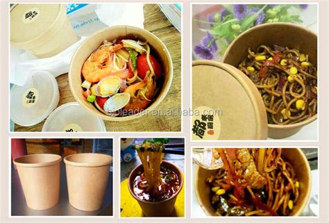 Disposable Biodegradable Takeaway Take Out To Go Paper Salad Bowl Kraft