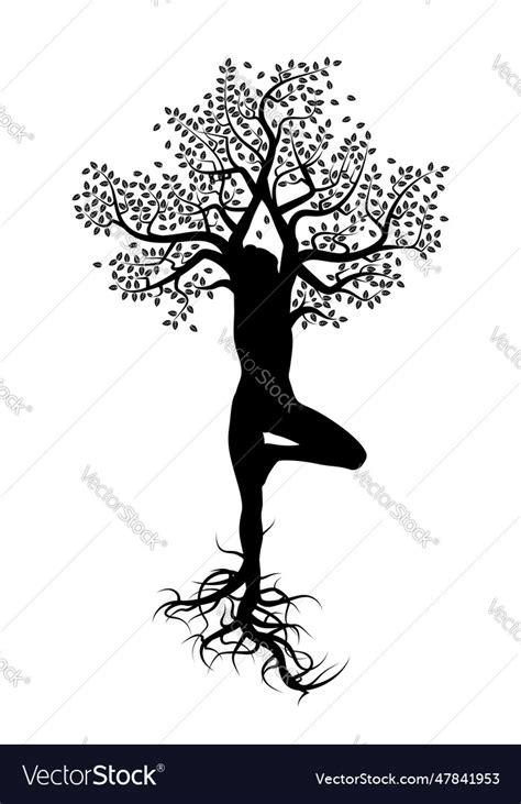Human Tree With Leaves Royalty Free Vector Image
