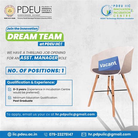 Pandit Deendayal Energy University On Linkedin Pdeu Iic Is Recruting Interested Candidates