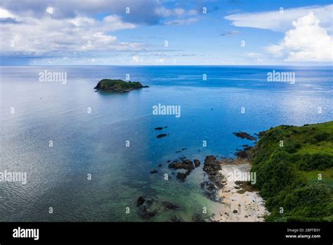 Aerial View Of Tropical Lagoon Of Ishigaki Island Of Okinawa Stock