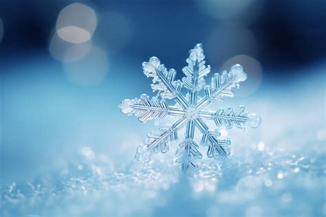 Premium Ai Image Snow Flake Macro Generative Ai Blur Background Banner Format