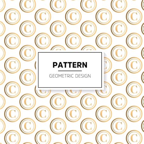 Premium Vector C Letter Pattern With Circle Outline Golden Color Luxury Style Textile Pattern