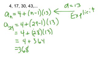 Arithmetic Sequences Explicit Formula Educreations
