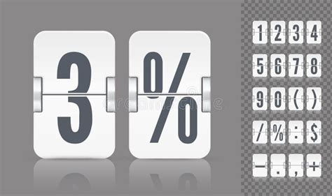 Vector Numeric Template Set Of Flip Scoreboard With Reflections