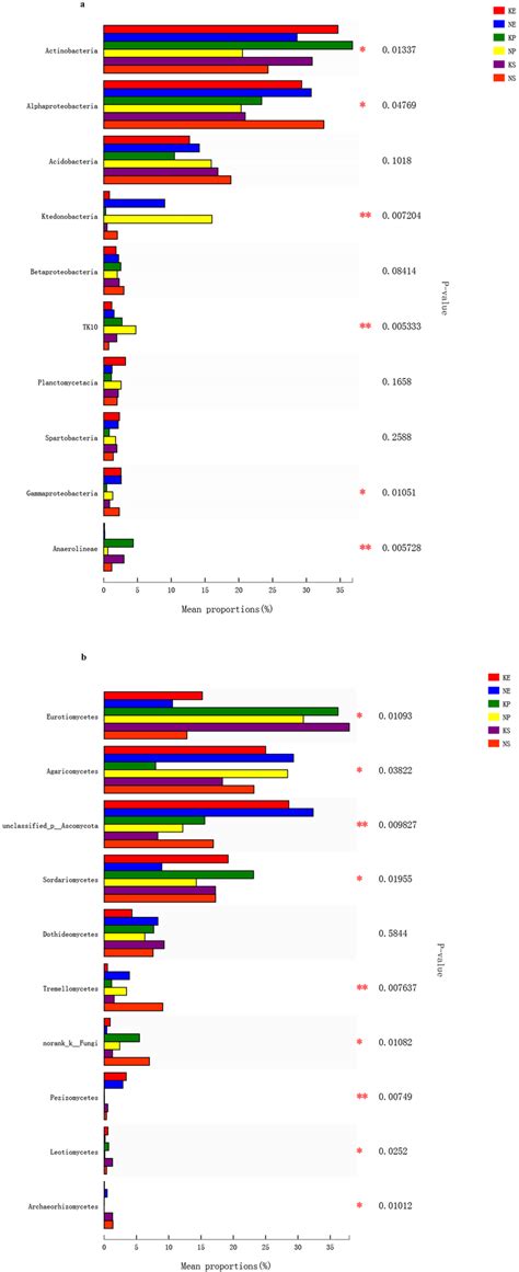 The Differences Of The Relative Abundances Of Microbial Communities At