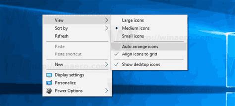 enable icons auto arrange on desktop in windows 10