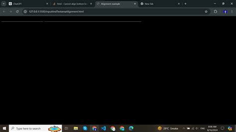 Html Cannot Align Bottom Border Of An Input And A Textarea Inside A