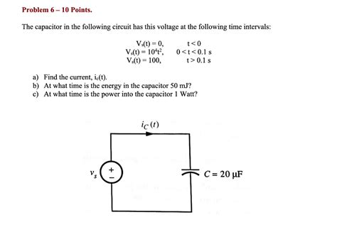 Solved Problem Points The Capacitor In The Following Chegg