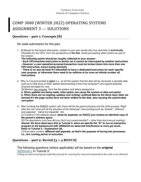 Assignment Solutions Carleton University School Of Computer