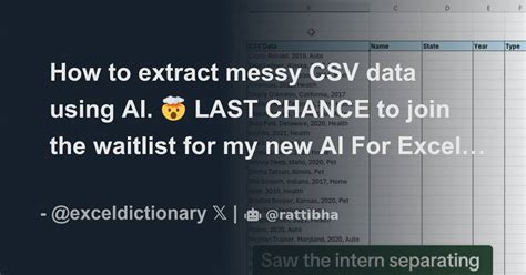 How To Extract Messy Csv Data Using Ai 🤯 Thread From Excel Dictionary Exceldictionary Rattibha